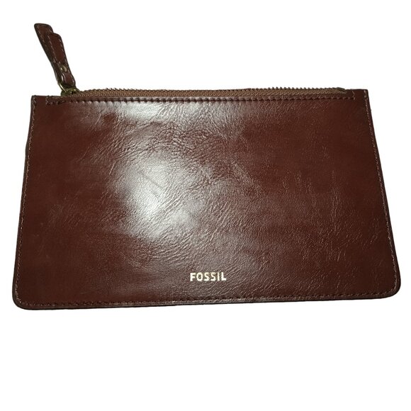 Fossil | Bags | Fossil Litehide Leather Pencil Case Money Pouch With ...